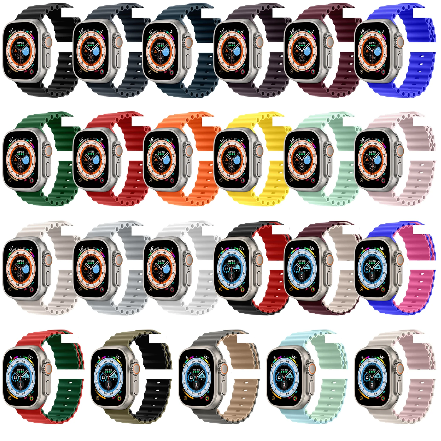 Ryb Sport Ocean Loop Wrist Watch Band For Apple Watch Ultra 49mm Smart ...
