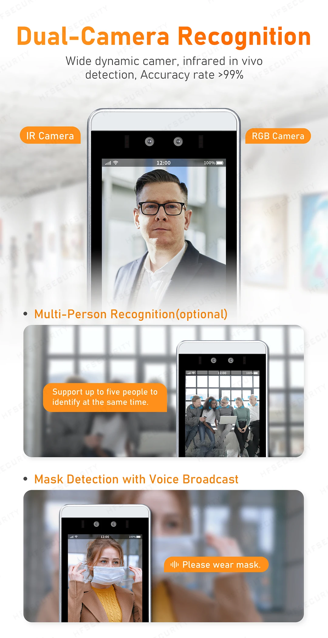 HF-RA08 Rfid IC ID Card Reader Face Facial Recognition FBI Certificate ...