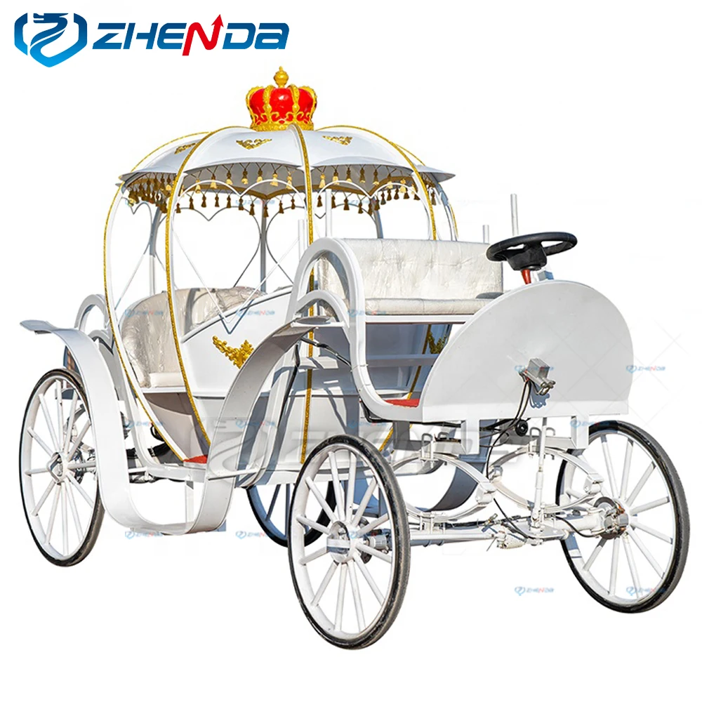 Electric Life Size cinderella Horse Carriage Fancy Horse Wagon Four ...
