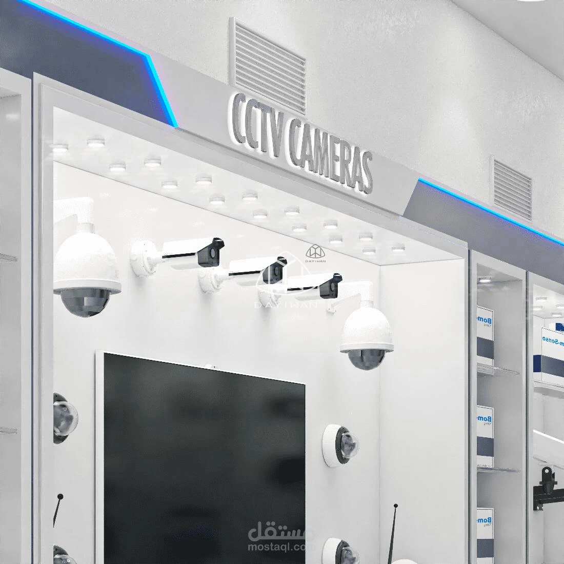 Secure and Stylish CCTV Display Showroom - Customized