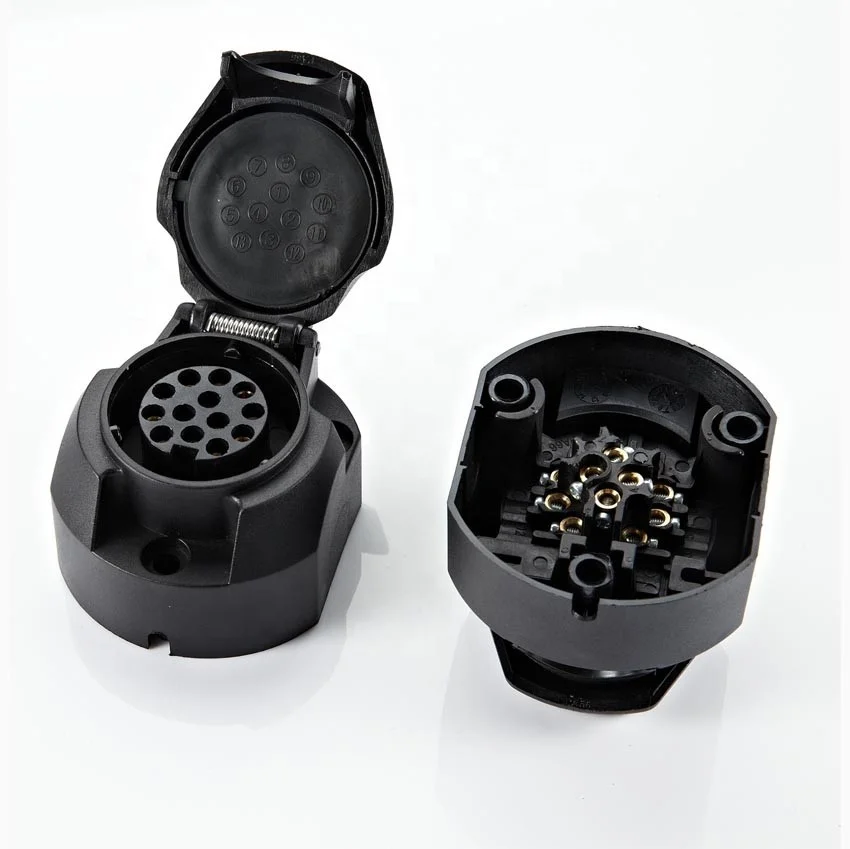 13 Pin Trailer Socket & Connector 13 Way Trailer Connector Power Cable ...