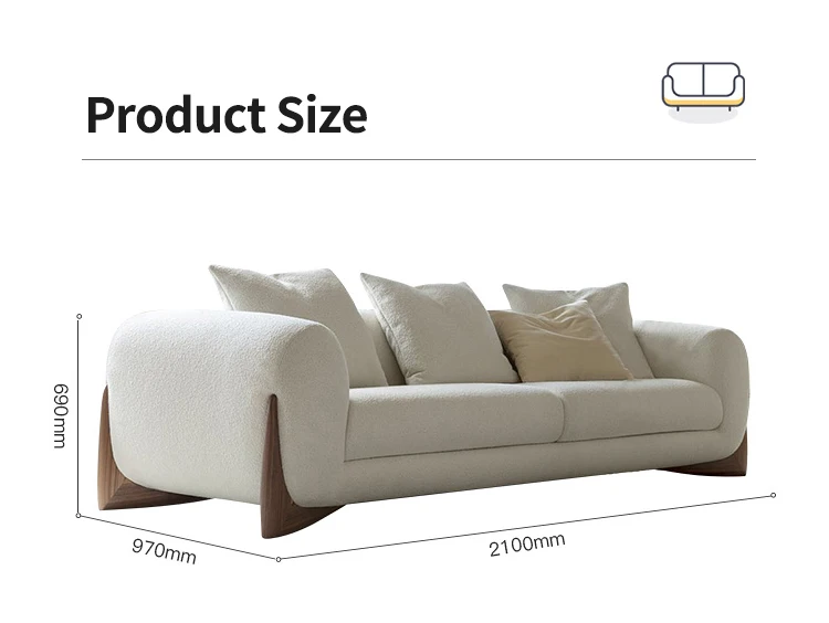 Nordic Simple Modern Fabric Sofa - Cream Wind Straight Rrow Sofa for ...