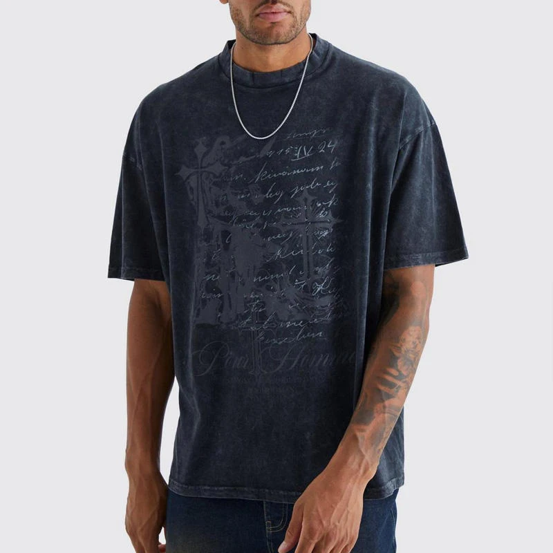 Custom Logo Heavyweight Direct Injection Printing Box Fit 100% Cotton ...