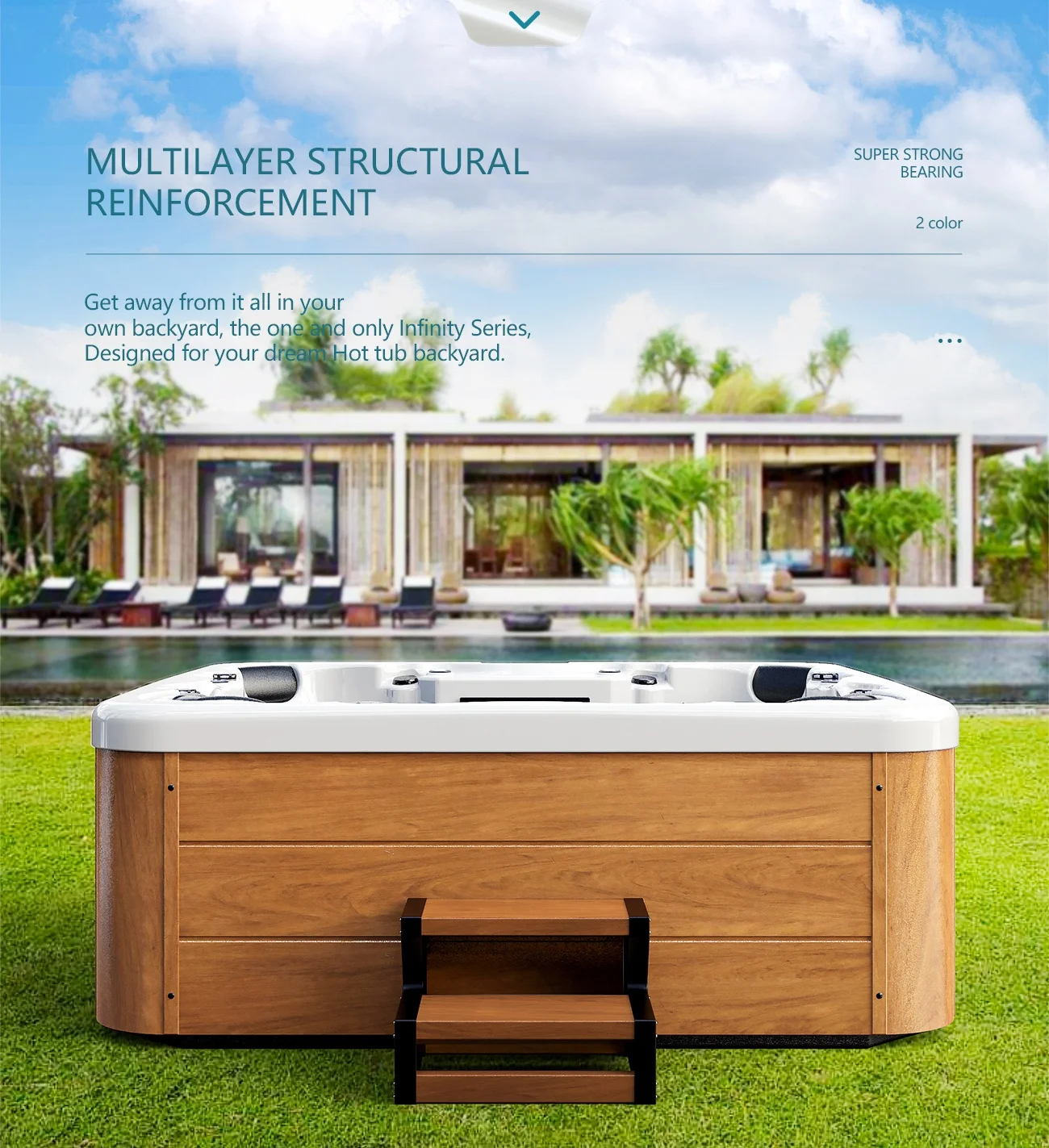 European Villa 6 Person Balboa Control Hydrotherapy Jakuzzi Outdoor Spa ...