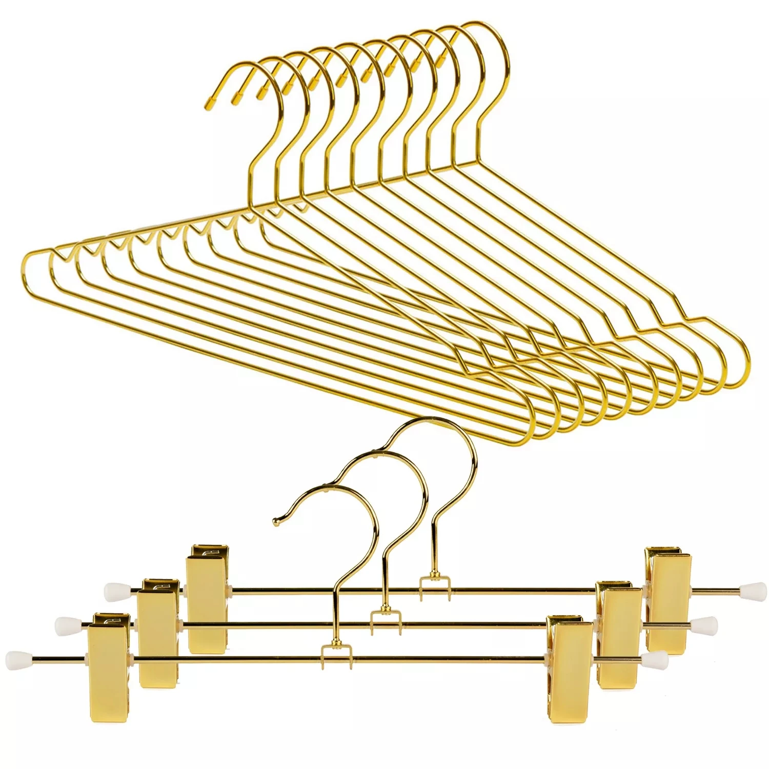 Clothing Hangers Set Golden Metal Hanger With Clip 2022 Luxury Durable ...