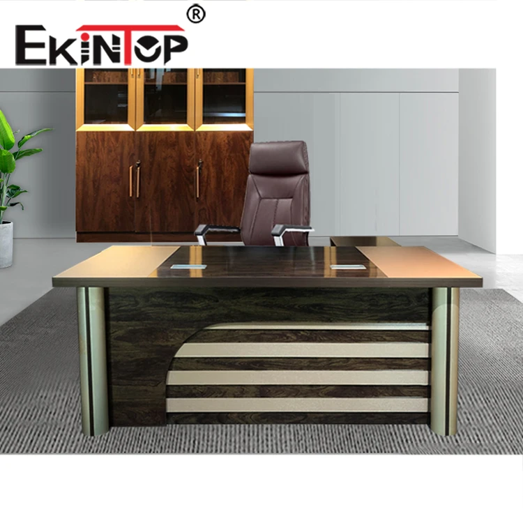 L Shape Top Design Office Table - Metal & Customizable