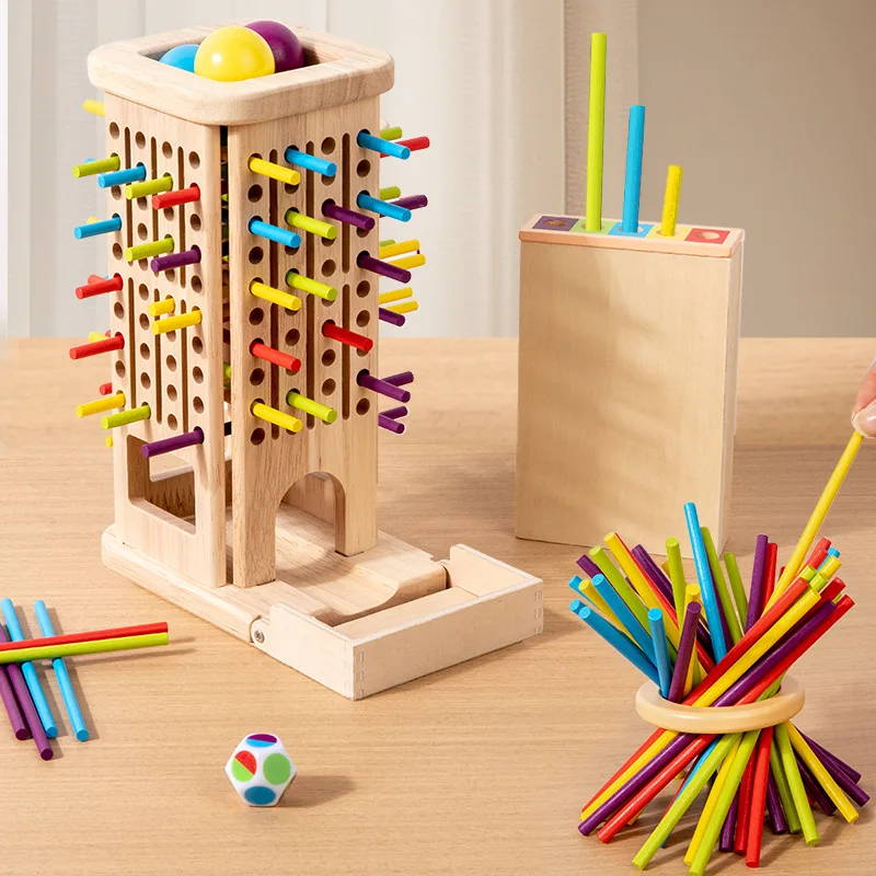 Montessori Balance Tower of Pisa Stick Game for Kids