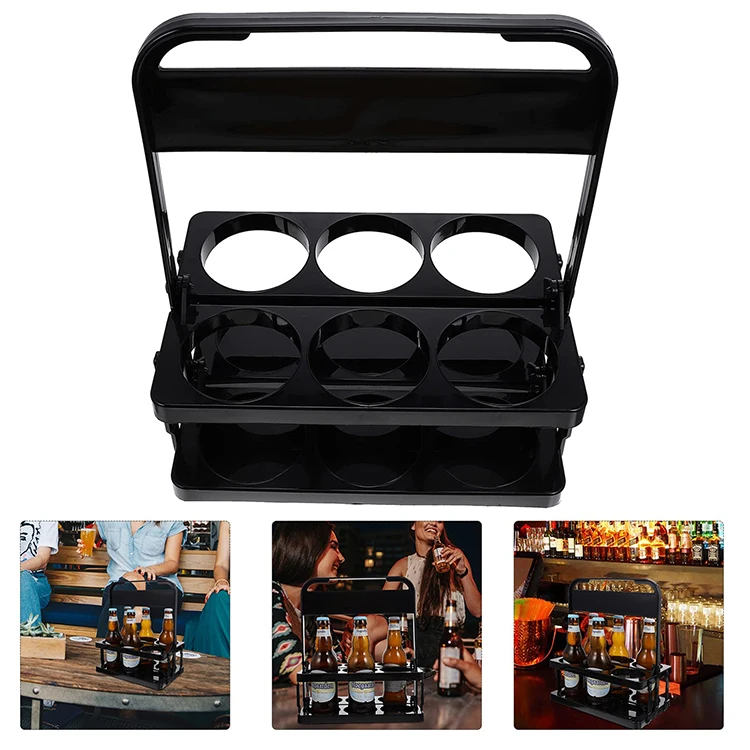 Portable Foldable 6 Pack Beer Display Plastic Beer Container Champagne ...