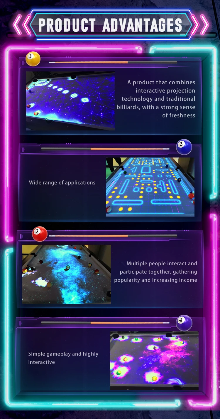 Indoor intelligent interactive projection billiards Projection ...