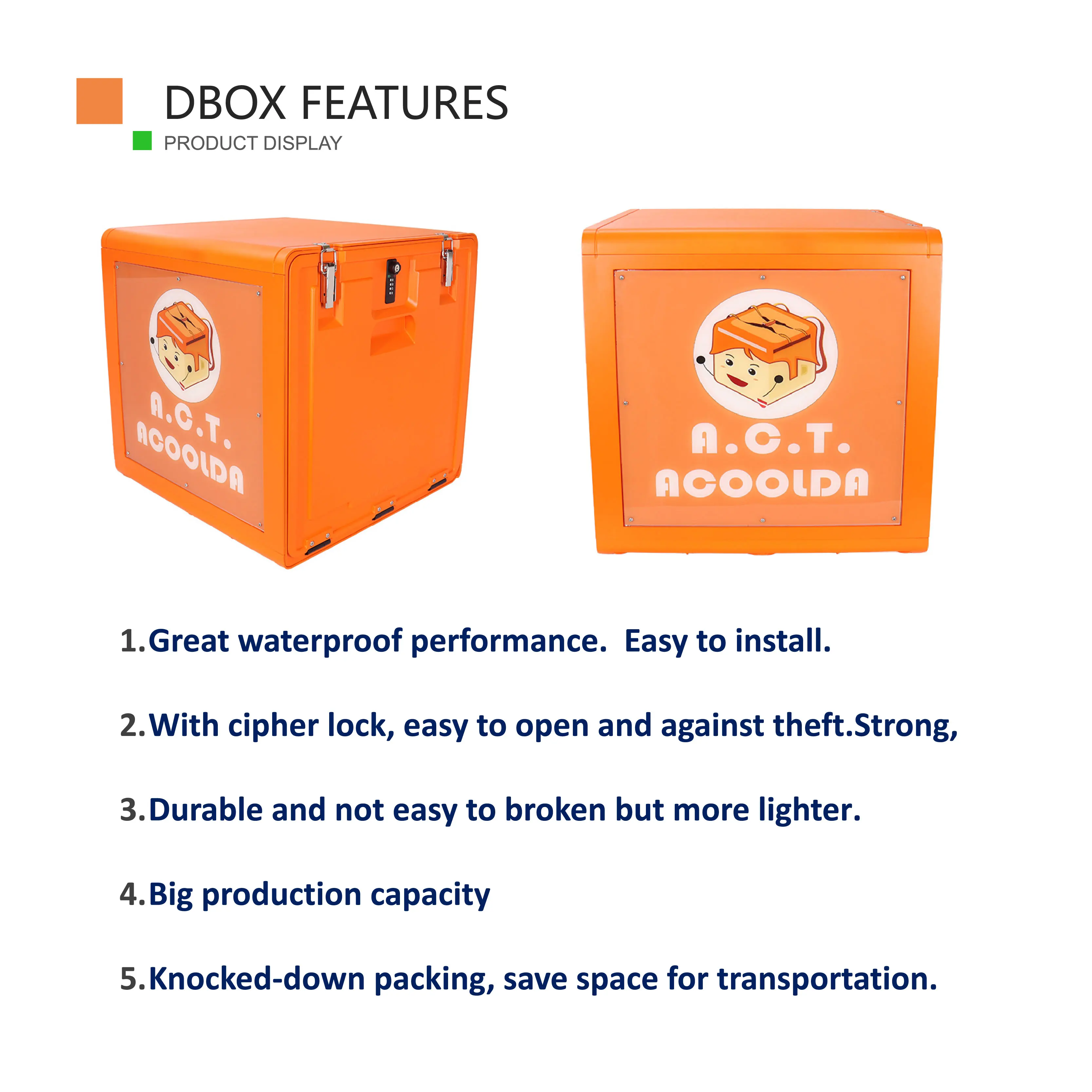 Custom High Quality Advertising LED Bike Delivery Boxes