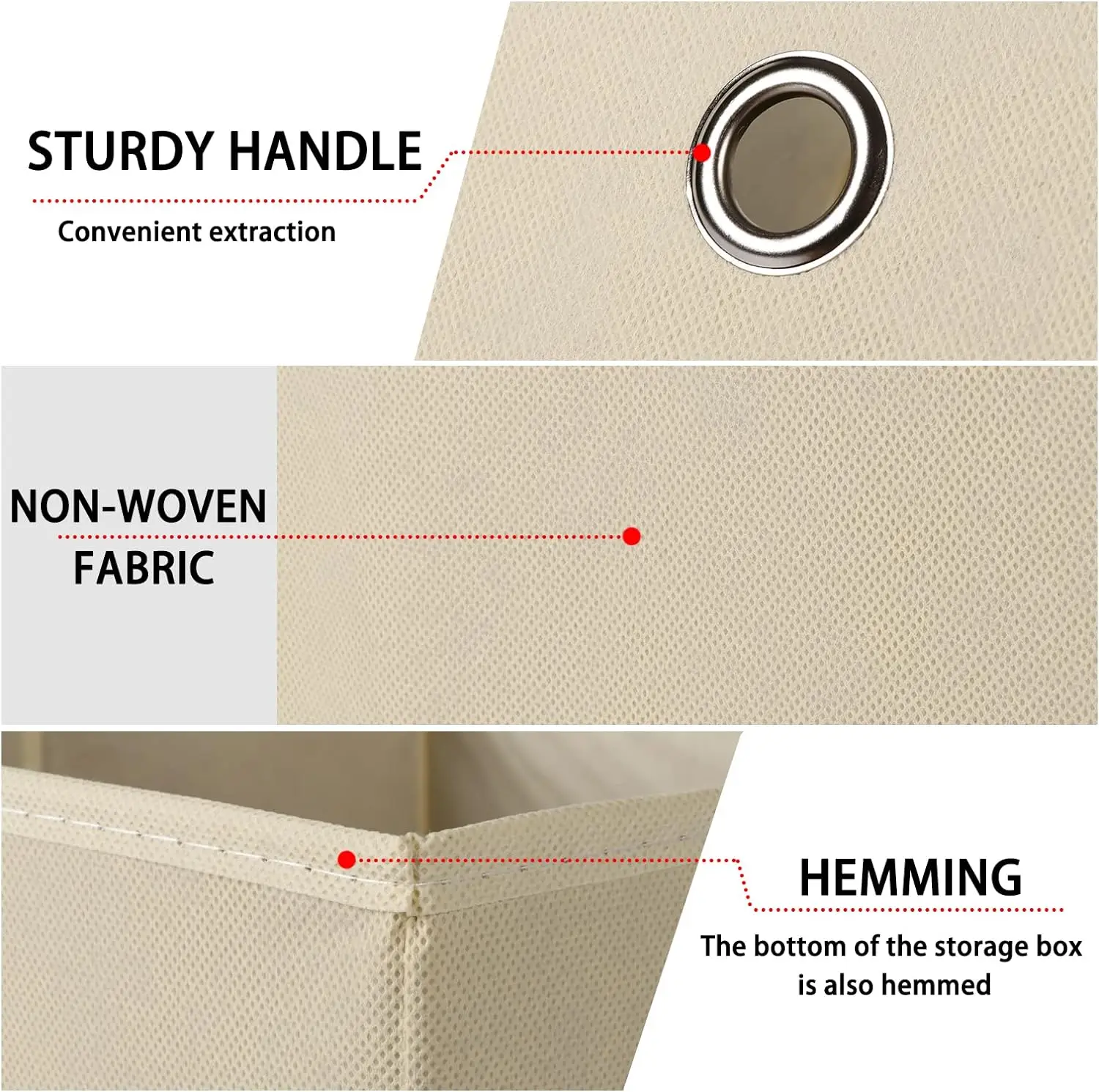 Foldable Storage Cube Drawer Bins Collapsible Fabric Storage Boxes For ...