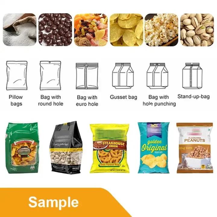 Puffed Rice Packing Weighing Package Nuts Cookies Dried Veggie Chips ...
