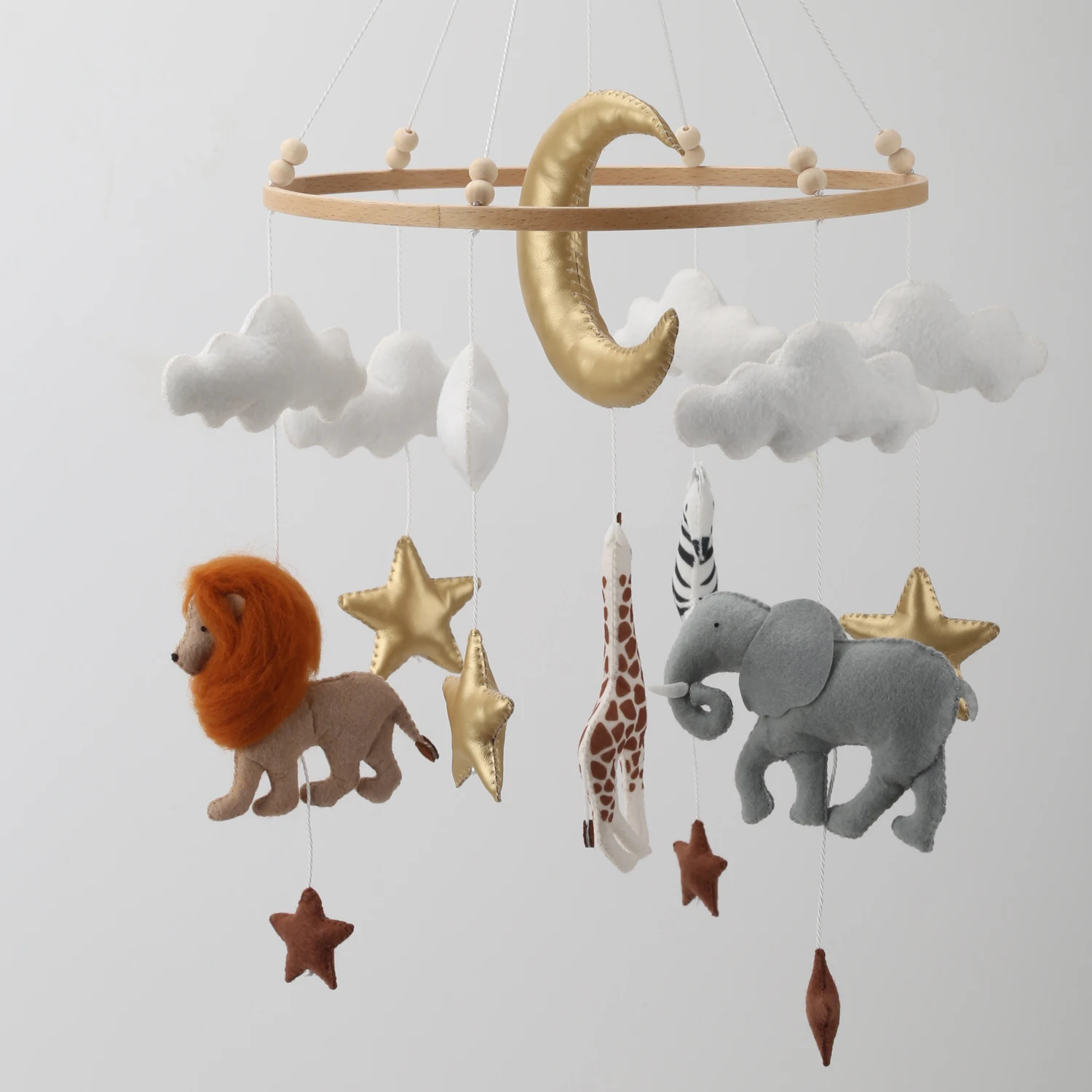 Felt Safari Animals Baby Mobiles Jungle Crib Mobile Baby Hanging Mobile ...