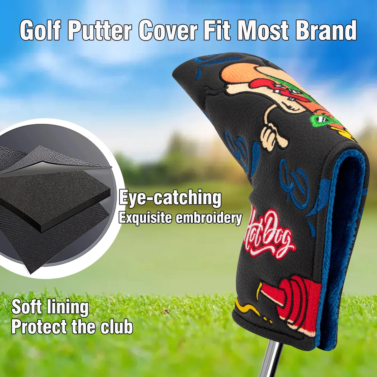 Custom Golf Putter Covers - Magnetic Closure & Leather