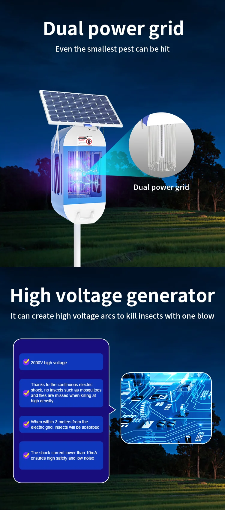 Outdoor Solar Iot Irrigation System Metal Mosquito Trap Pest Killer ...