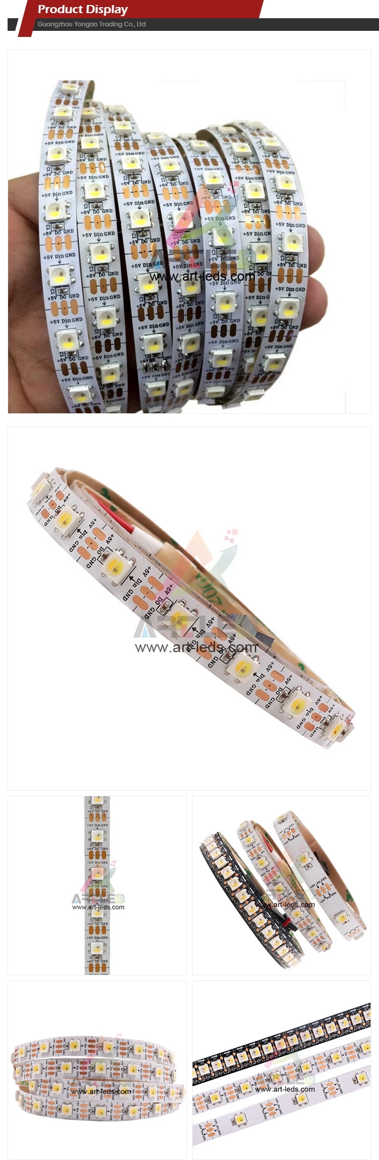 Tira De Ledstrip Rgbw Milight,60 Led/m 5m Negro - Buy Milight Ledstrip ...
