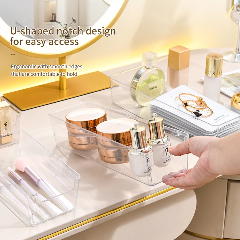 Small Plastic Transparent Desk Drawer Organizers Drawer Divider ...