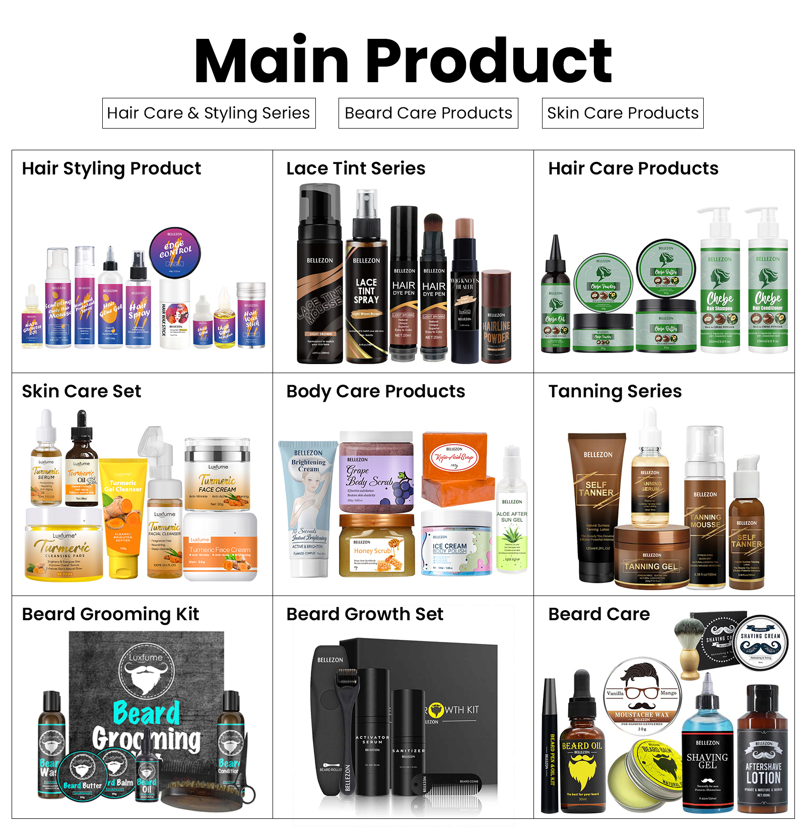 Bellezon Private Label Men's Beard Grooming Kit - All Natural