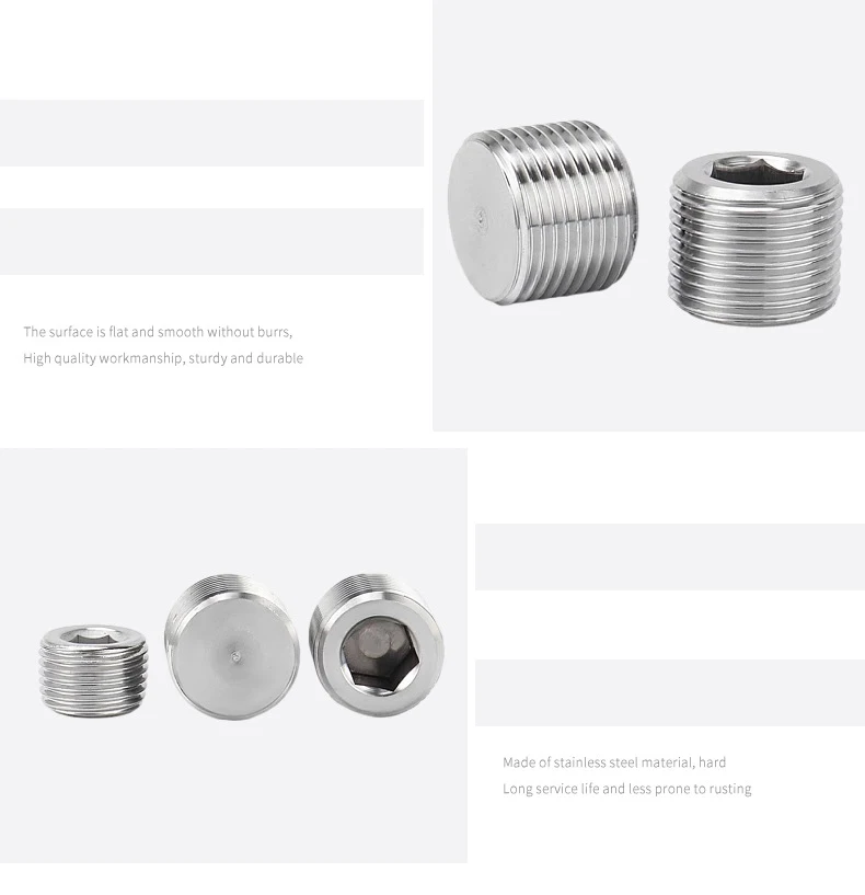Din 906 Stainless Steel 304 Internal Drive Hex Socket Pipe Fitting Plugs - Buy Pipe Fitting Plug ...