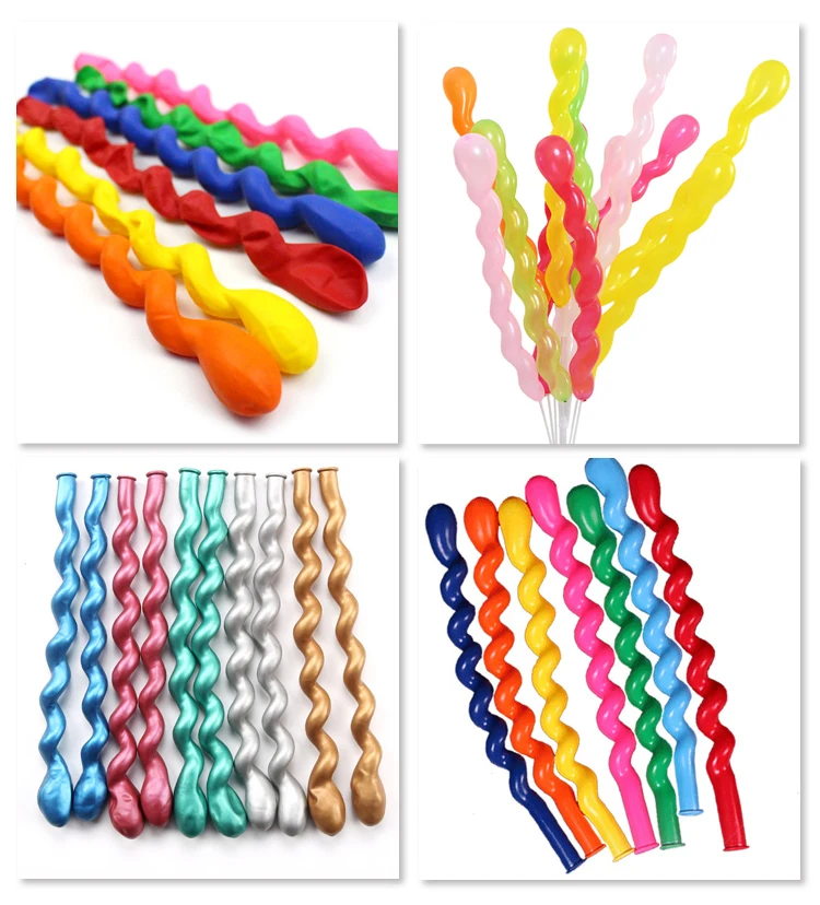 Long Balloons Spiral Latex Balloons 100 Pack 48-inch For Parties ...