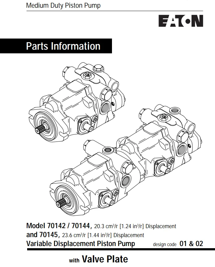 EATON VICKERS Medium Duty Variable Displacement Piston Pumps - Model ...
