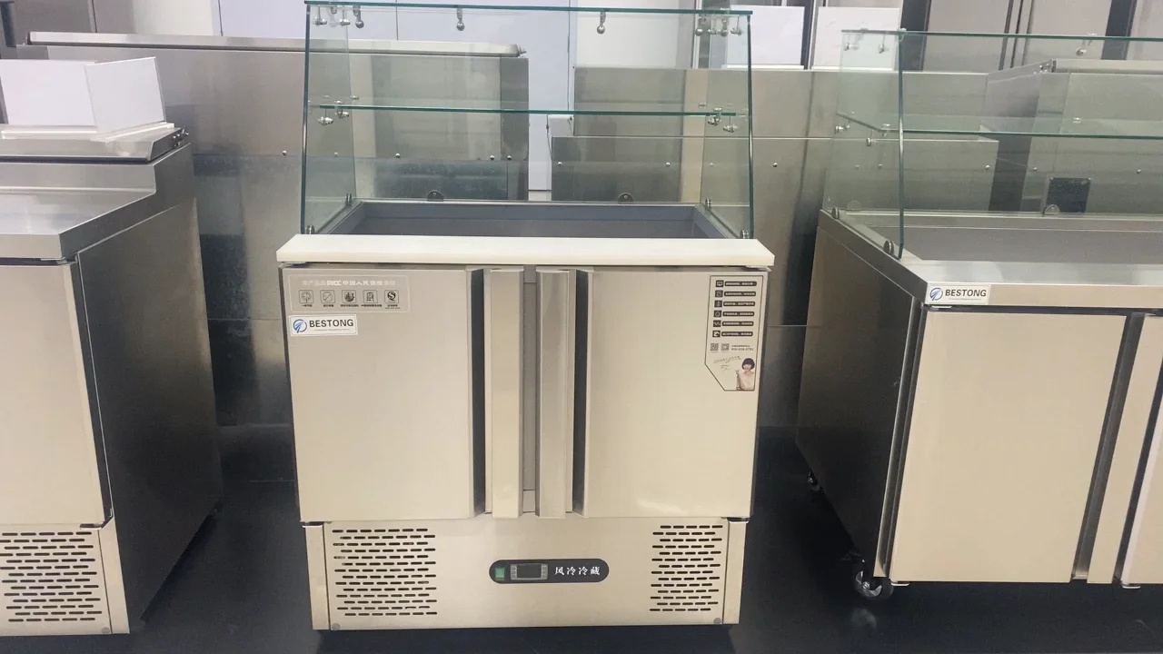 Commercial Salad Prep Table Refrigerator 3 Doors Salad Bar Countertop ...