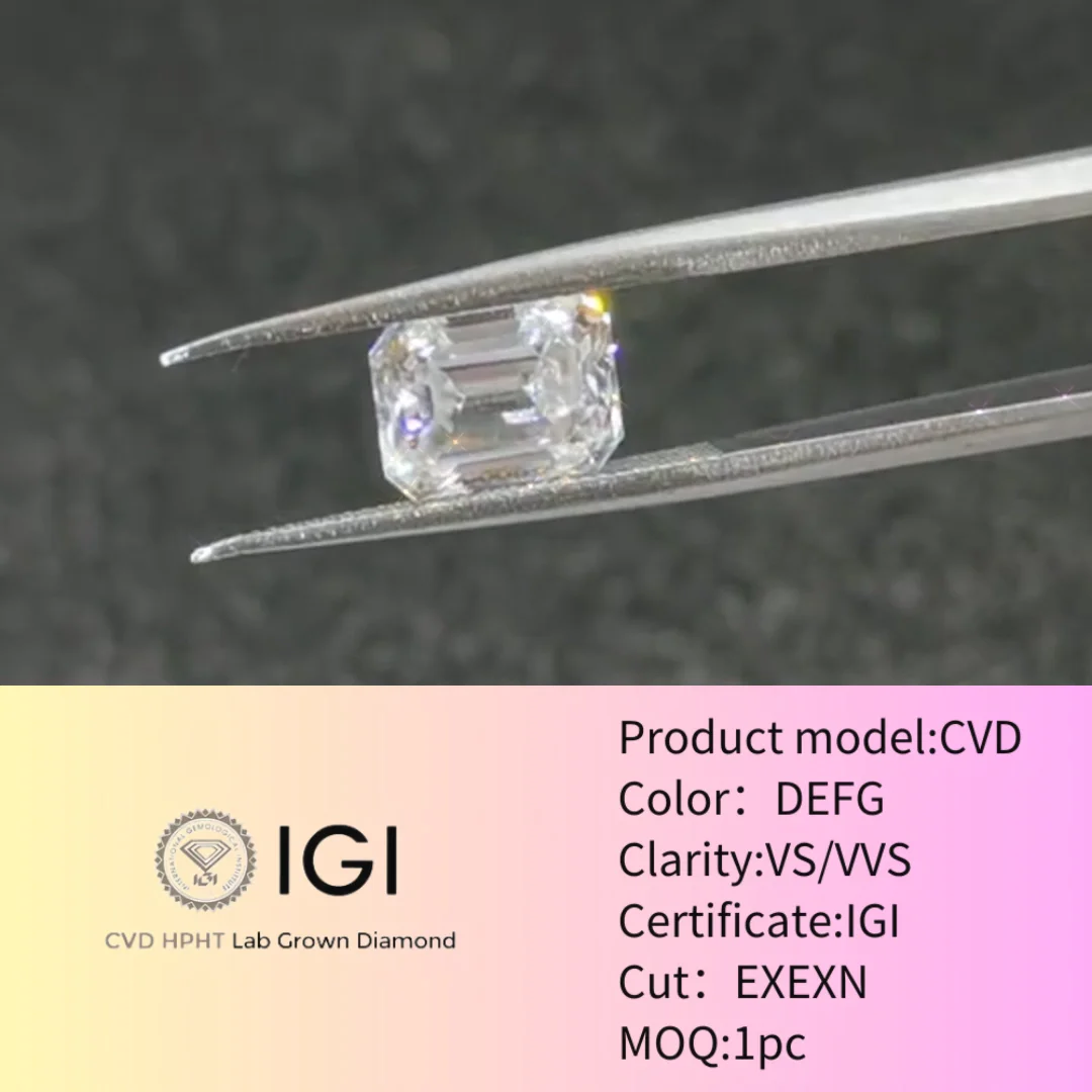Wholesale Igi Certificate Emerald Cut Def Color Vs/vvs Clarity Cvd Htpt Uncut Rough Stone 2.36ct ...