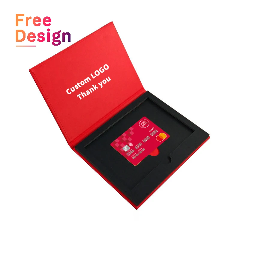 Custom Logo Luxury Gift Vip Credit Card Packaging Box Magnetic Black Business White Wedding ...