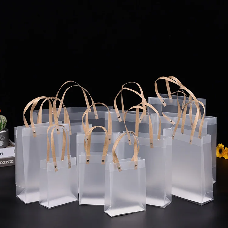 Polypropylene Pp Plastic Frosted Pvc Transparent Tote Shopping Bags ...