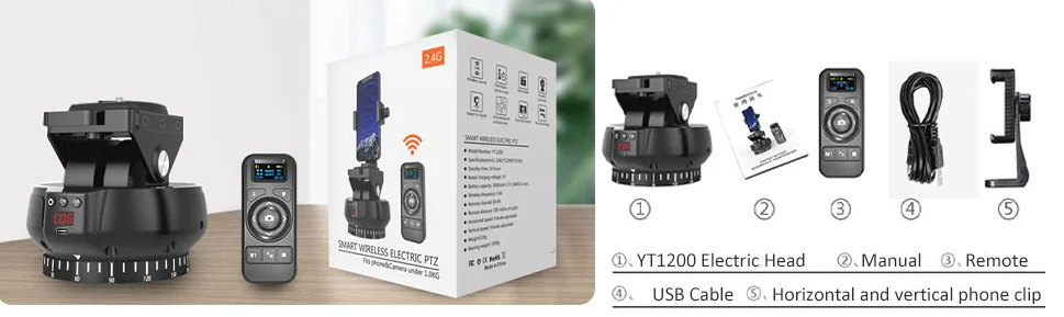 Motorized Rotating Panoramic Head Remote Control Pan Tilt Head With ...