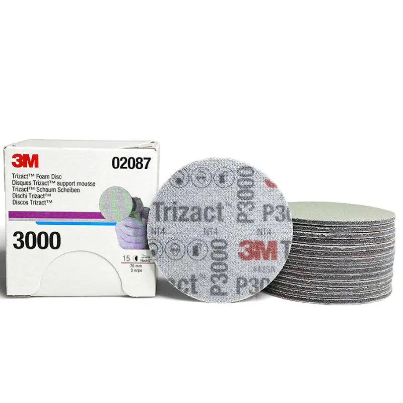 3M 02087 3 Inch 3000 Grit Wet and Dry Abrasive Disc Round Foam Disc for ...