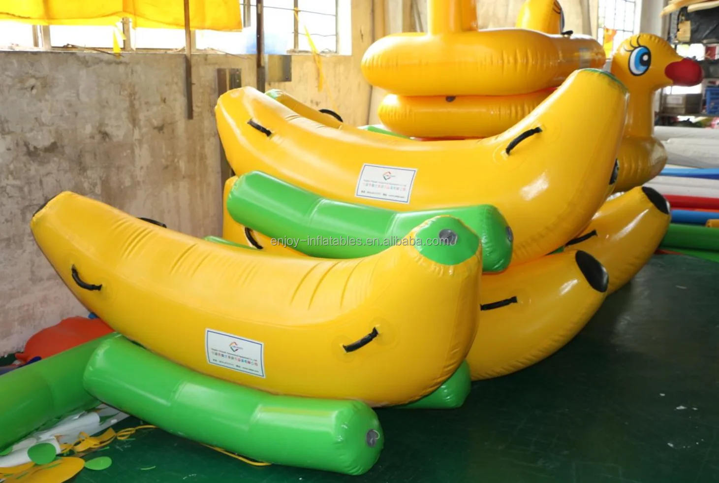 High Quality Inflatable Banana Seesaw Rocker with Handles