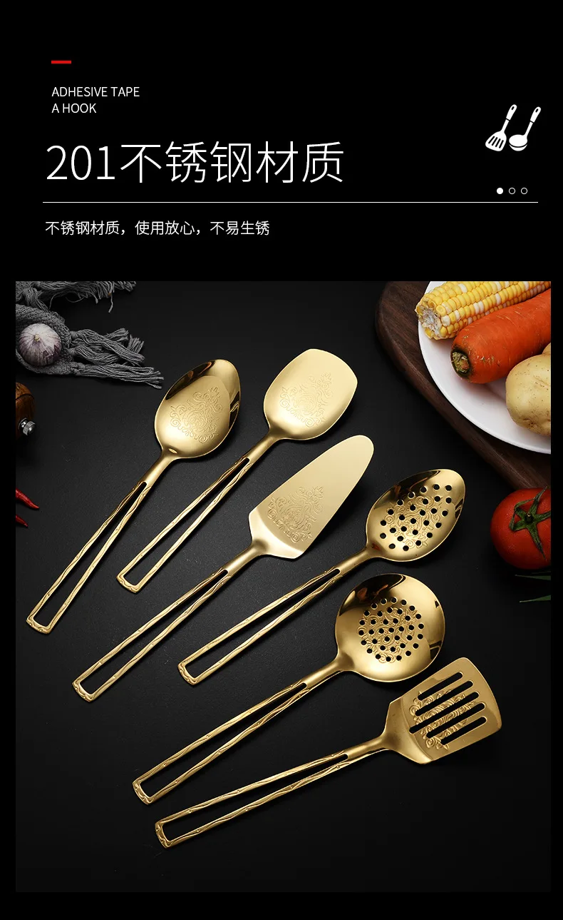New Arrival Modern 6 Pieces Titanium Kitchenware Stainless Steel ...