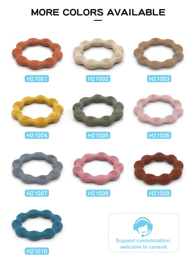 Food Grade Silicone Ring Teether Rodent Pendants Diy Teething Molar Toy ...