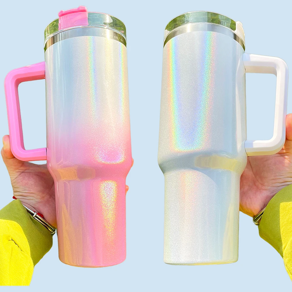40oz Ombre Gradient Shimmer Holographic Glitter Mugs