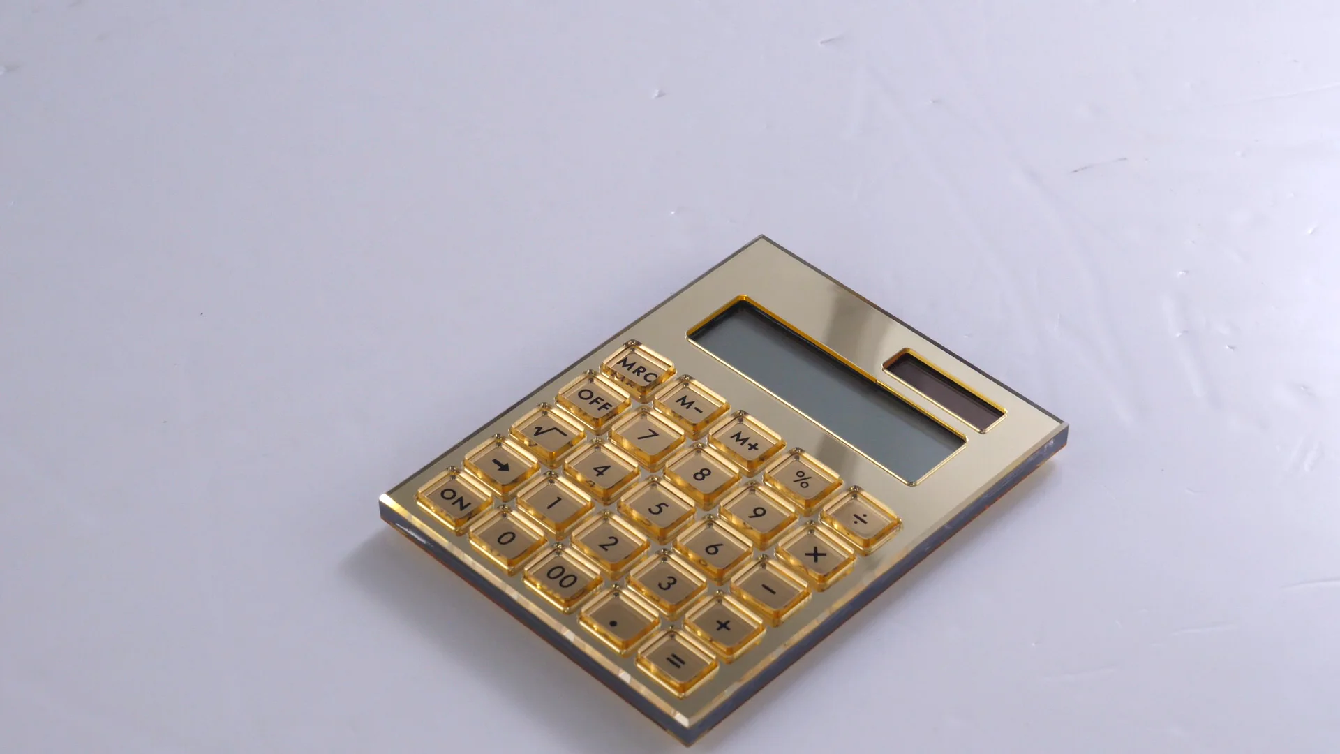 Clear Acrylic Gold Calculator 12-digit Lcd Display,Home Office Desktop ...