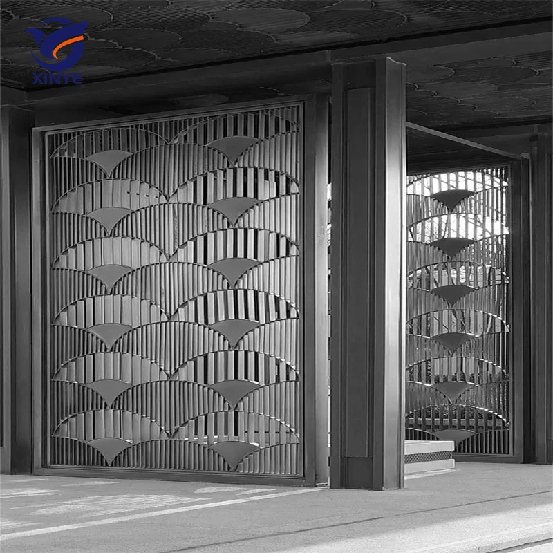 Metal privacy screen decorative free standing vertical horizontal ...
