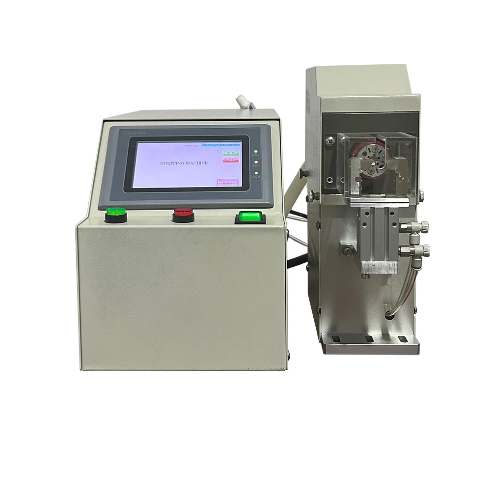 Multi layers coaxial cables wire outer plastic skin rotary stripping ...