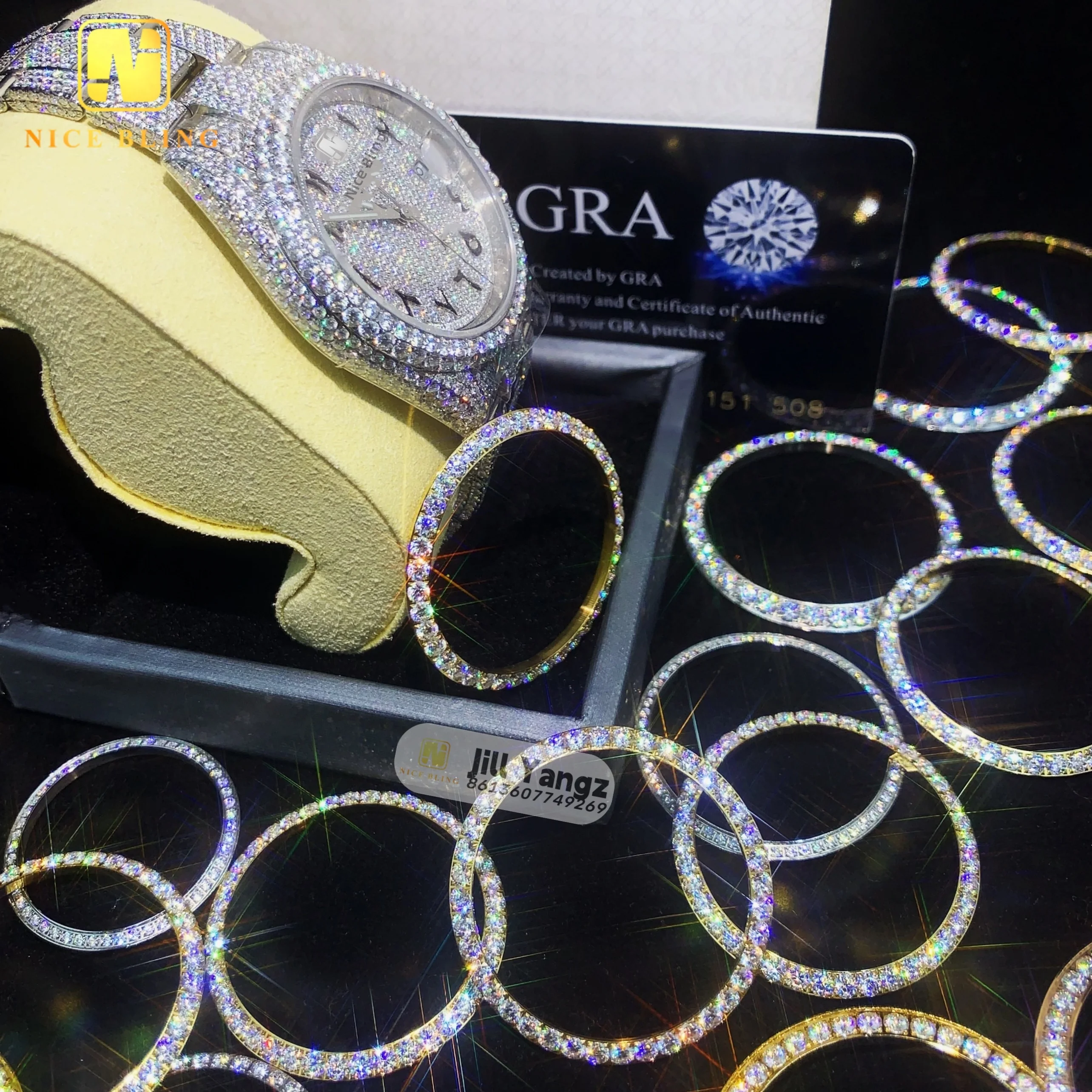 Iced Out Luxury Watch Bezel 26mm 31mm 34mm 36mm 41mm Custom Made ...