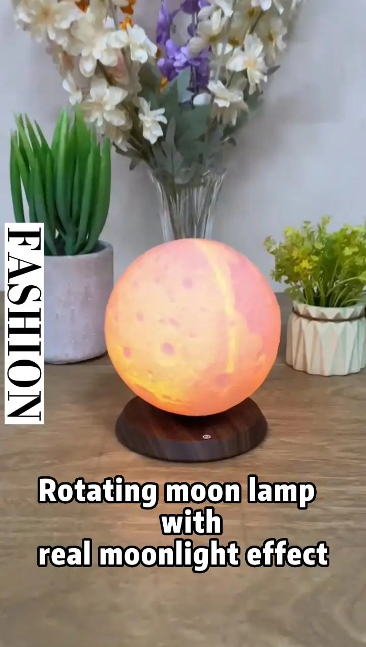 Rotating Lunar Lamp Usb Connected 3d Printing Auto-rotating Moon Lamp ...