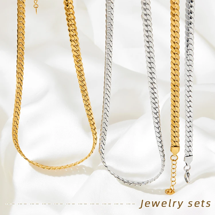 Non Tarnish Jewelry Gold Plated Hypoallergenic Necklaces Stainless ...