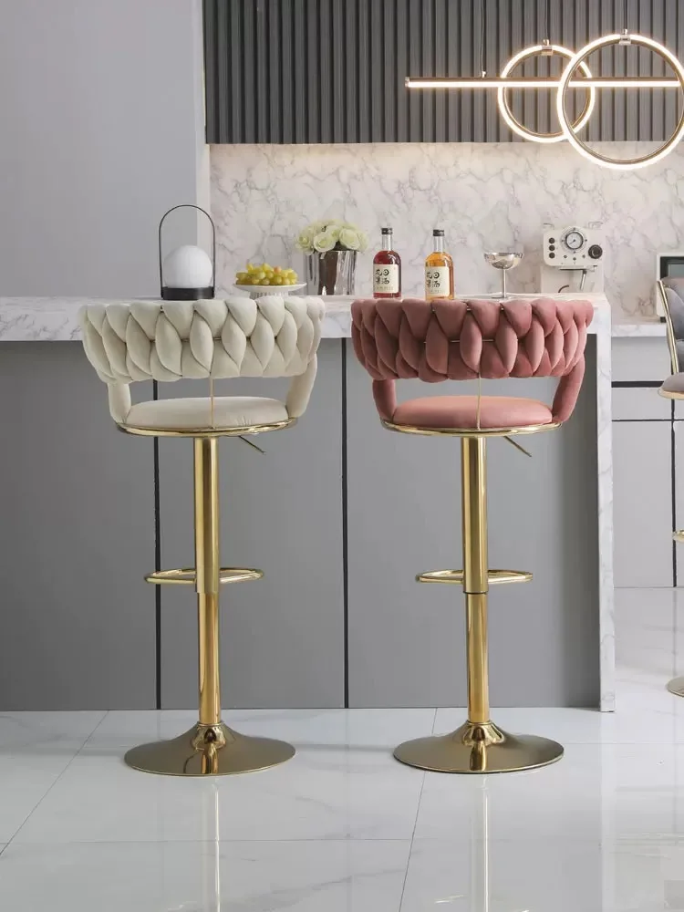 Luxury Kitchen Counter Bar Stools Modern Swivel Adjustable Bar Chair ...