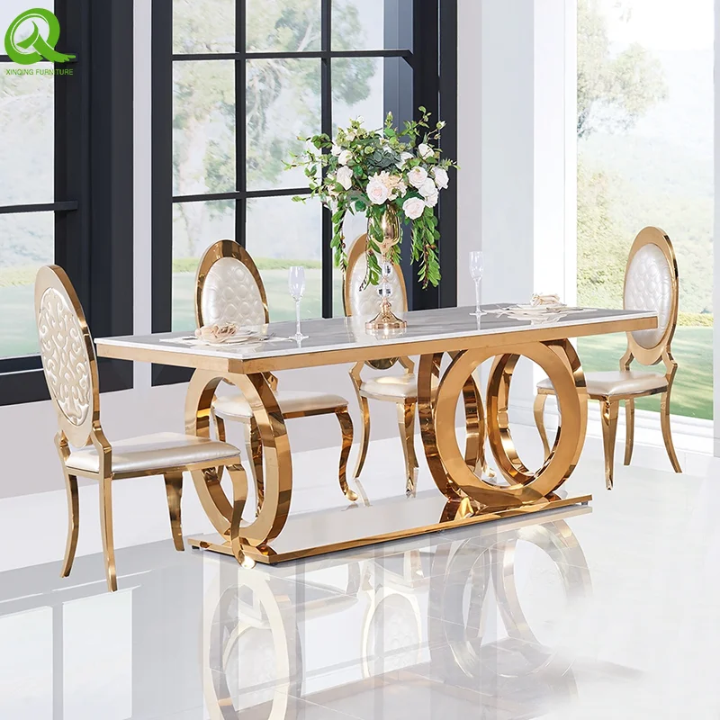 Luxury Modern Marble Home Furniture Dining Room Dinning Table Set ...