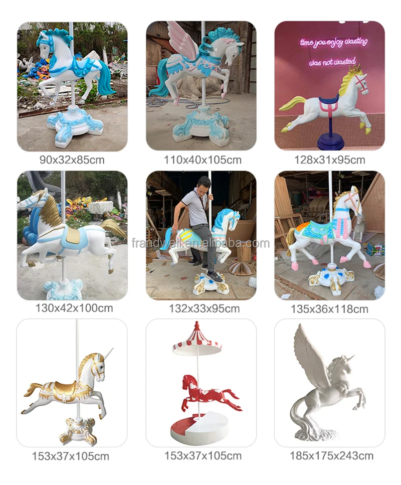 Life Size Unicorn Carousel Statue - Customized Fiberglass