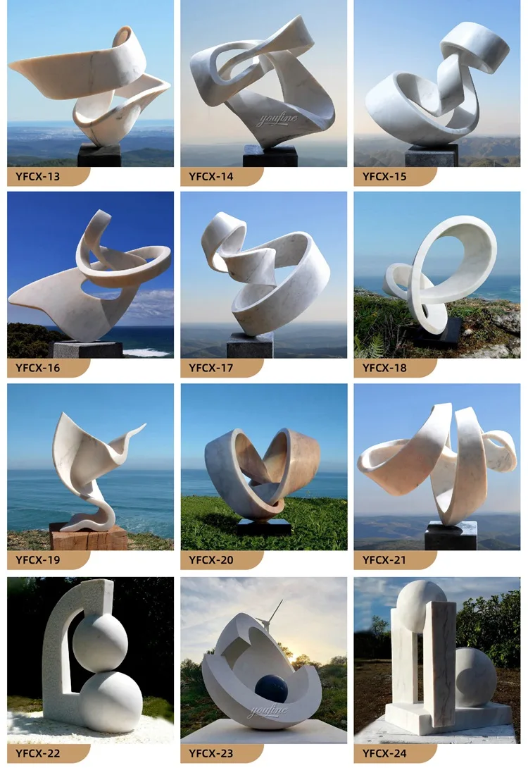 Modern Style Marble Stone Abstract Sculpture Statue Decor