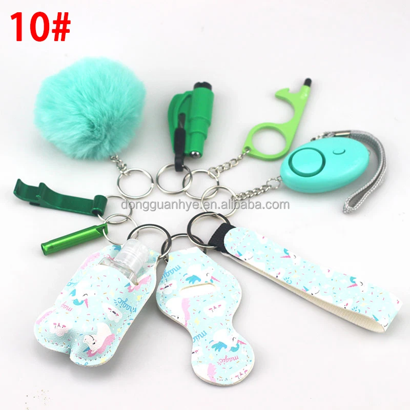 Custom Led Light Women Self Defense Key Chain With Diamond Metal ...