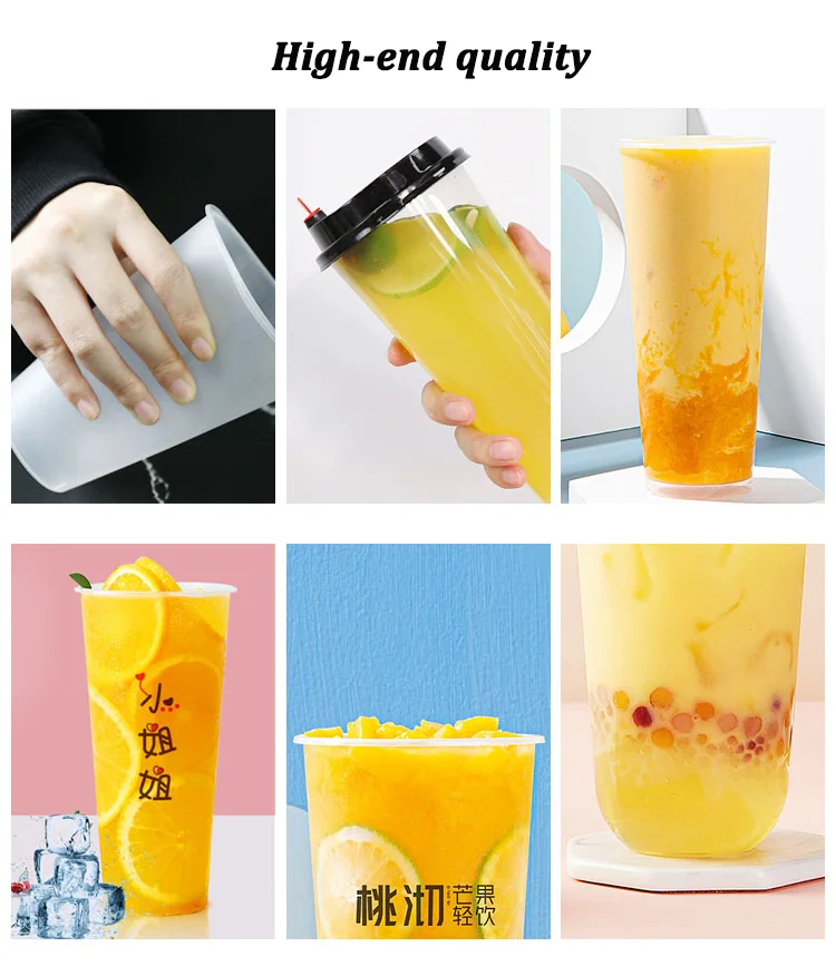 Custom Logo 12,16,20,24oz Clear Pp Pet Pla Plastic Cup For Milk Tea ...