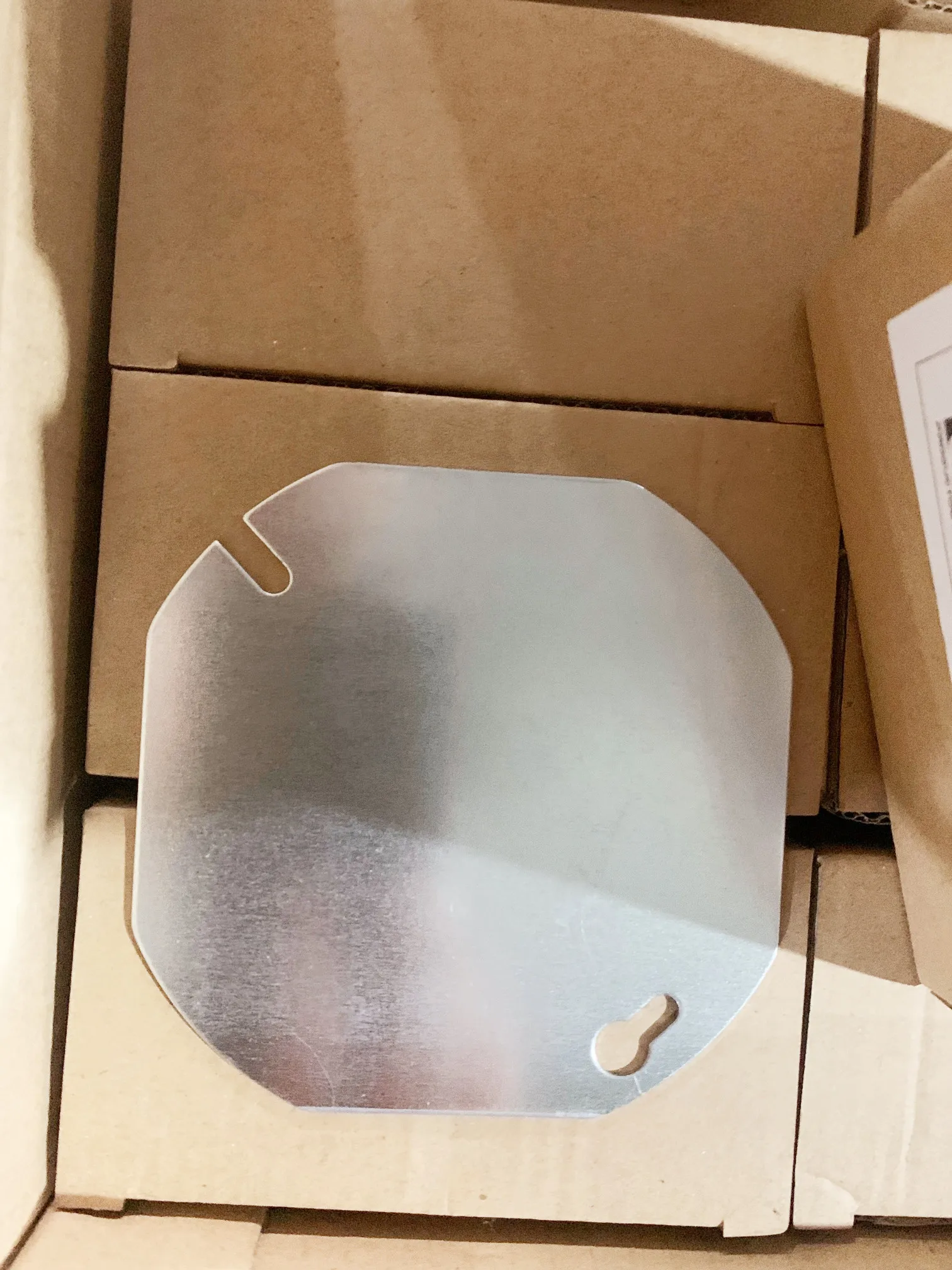 4" Octagon Metallic Conduit Box Flat Cover With 3/4" Knockout - Buy 4 ...