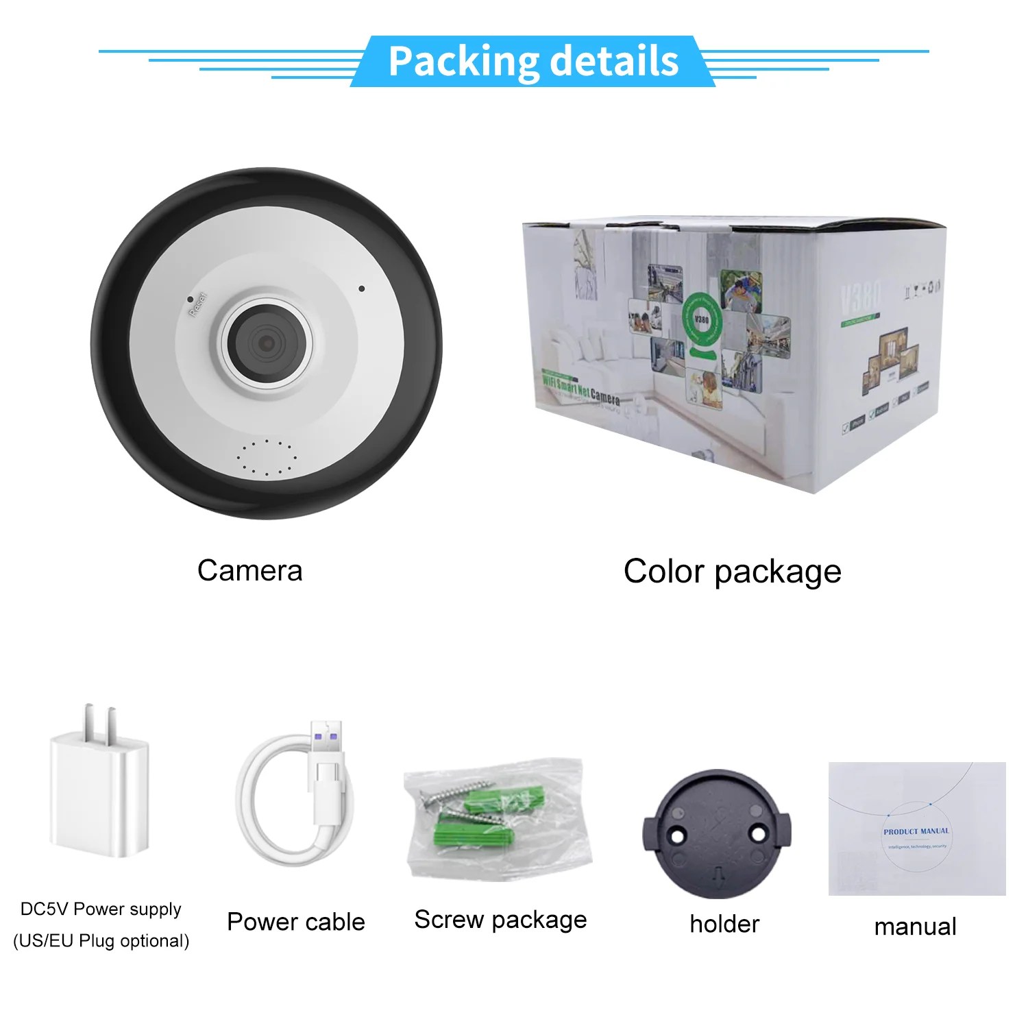 360 Degree Fisheye IP Camera for Home Security Surveillance