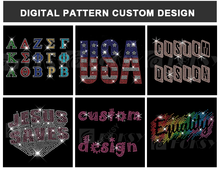 Custom Rhinestone Logo Heat Transfer Design - Hotfix Rhinestones